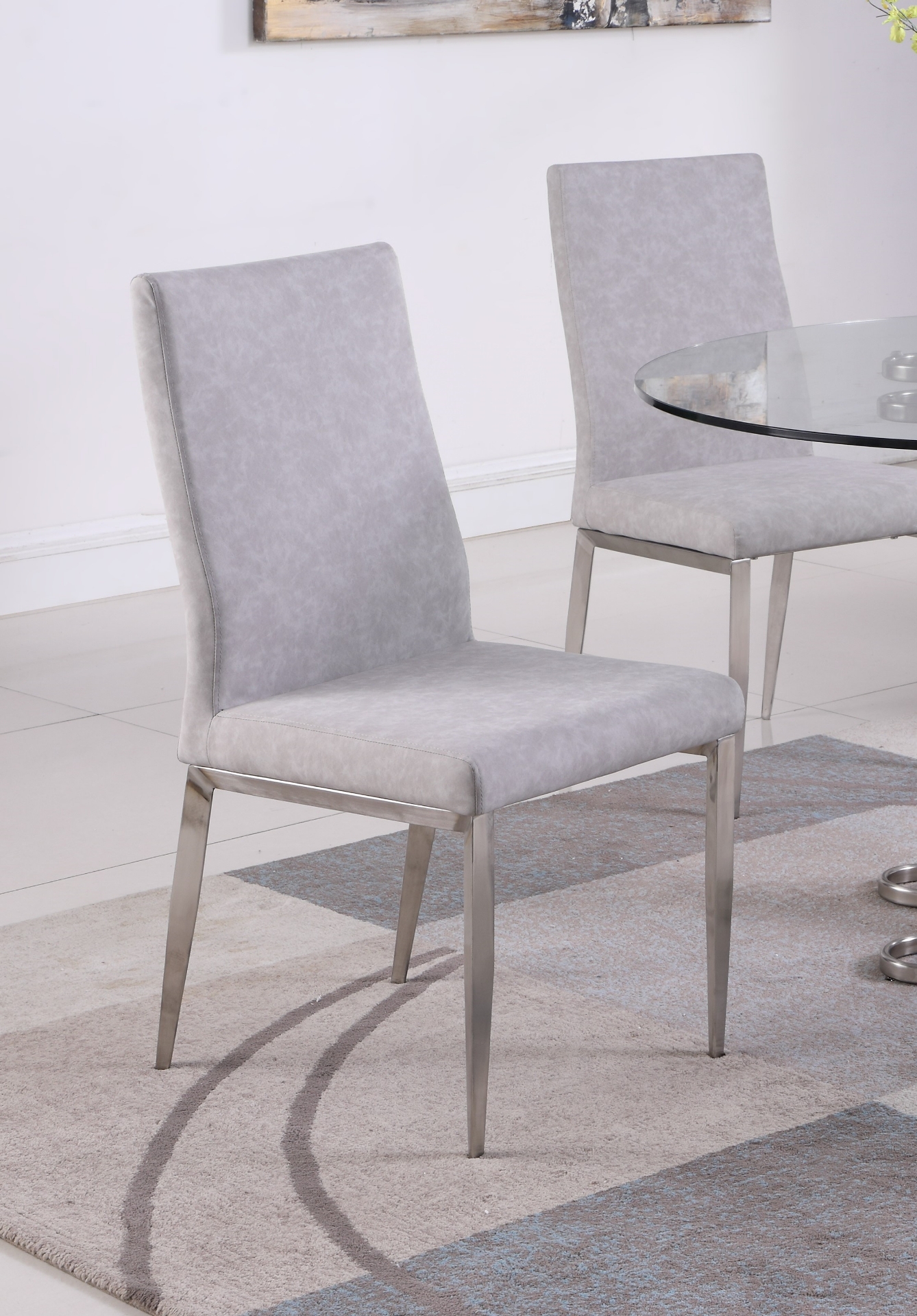 Lounge Around. Light Gray Contour Back Chairs